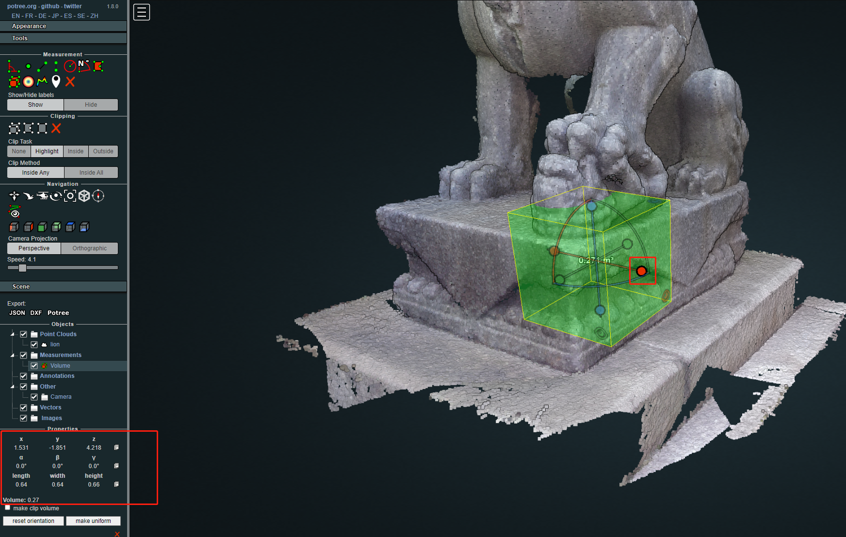 Bug：The initial value of the volume measurement is abnormal · Issue #1291 · potree/potree · GitHub