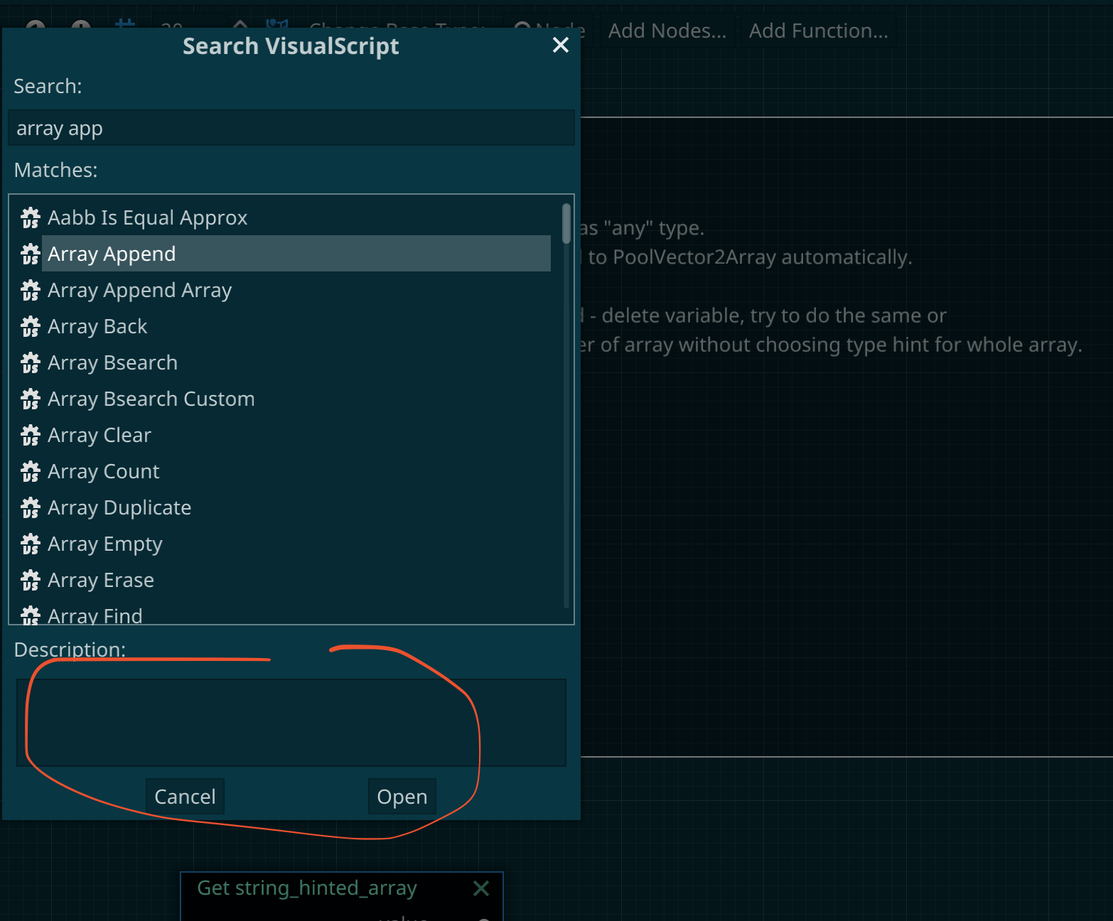 Node Descriptions Dont Appear In Visualscript Editors Add Nodessearch Window · Issue 48699