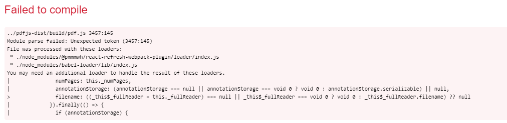 Cannot import pdfjs-dist in react · Issue #13399 · mozilla/pdf.js · GitHub