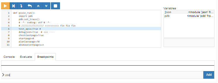 pixie debugger: adding breakpoints seems unreliable · Issue #756 · pixiedust/pixiedust · GitHub