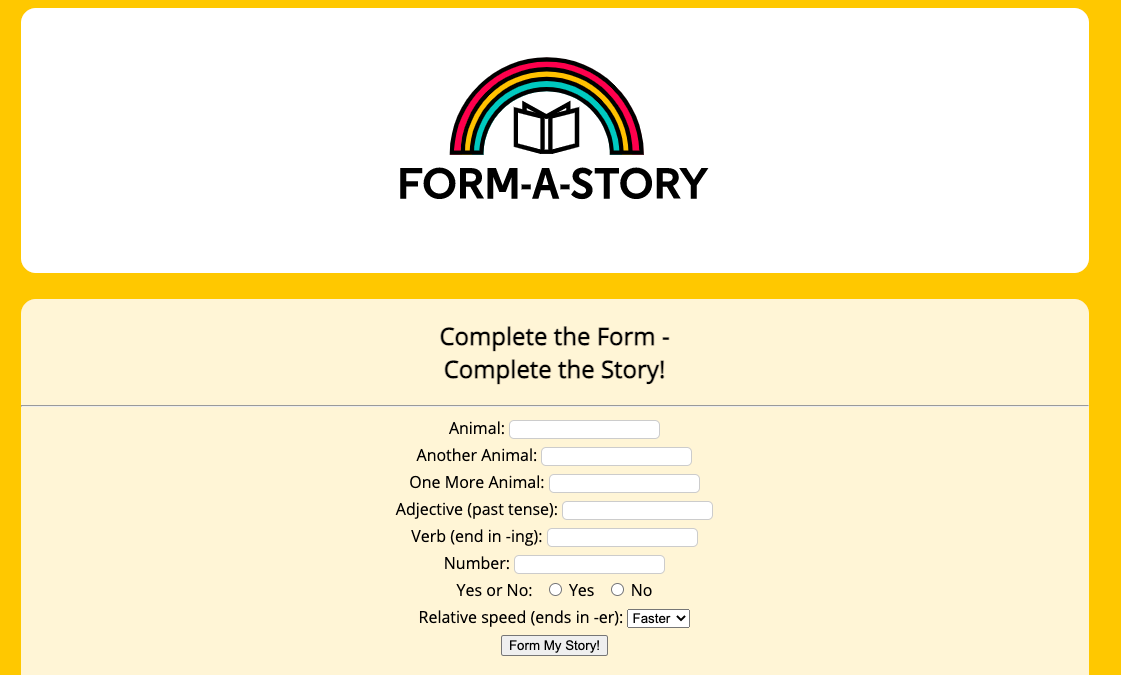 GitHub - topaima/form-a-story: This is an small project in Codecademy