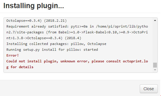Problems installing Pillow (PIL) · Issue #234 · FormerLurker/Octolapse · GitHub