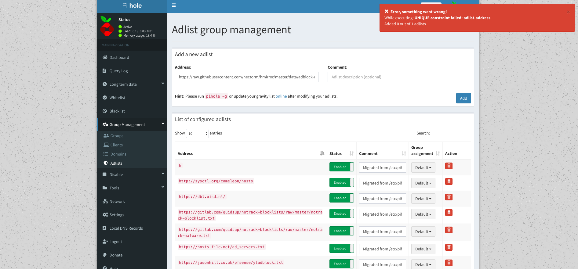 return to old blocklist management · Issue #3379 · pi-hole/pi-hole · GitHub