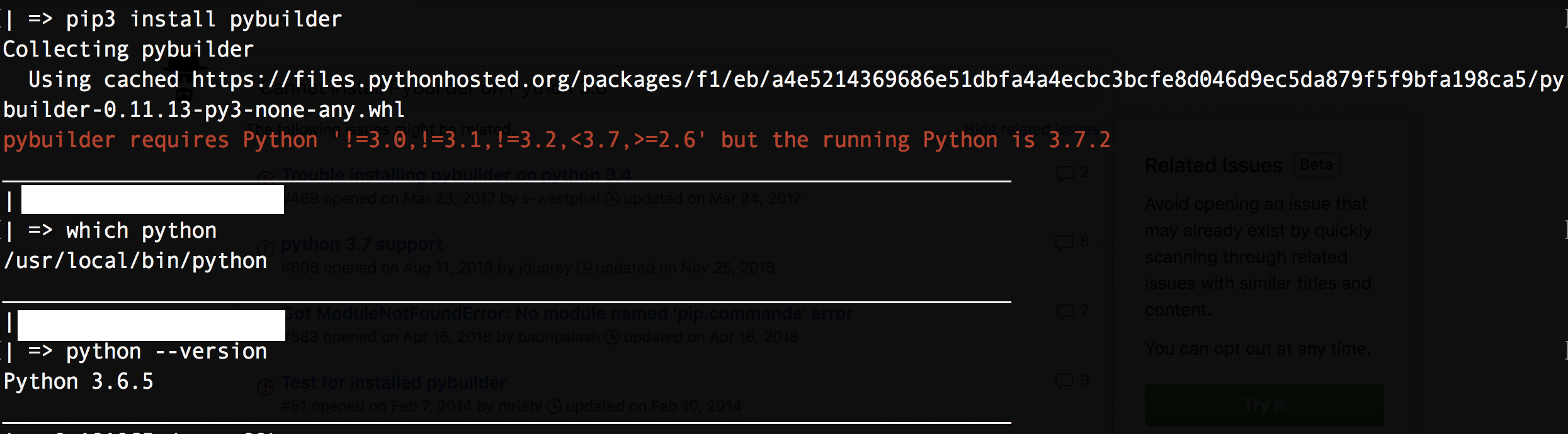 Cannot install Pybuilder on Python 3.6 Mac · Issue #634 · pybuilder/pybuilder · GitHub