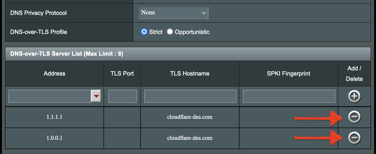DoT can't be deleted after deactivated DoT · Issue #160 · gnuton/asuswrt-merlin.ng · GitHub