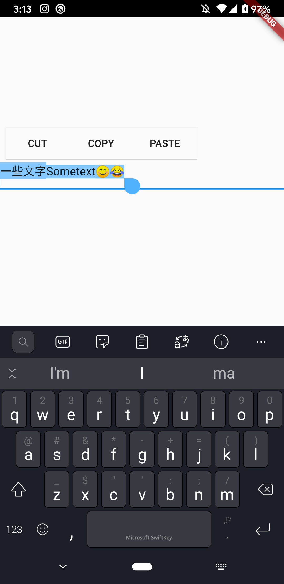 The Height Of Highlight When Selecting Text Is Different From Language · Issue 54935 · Flutter
