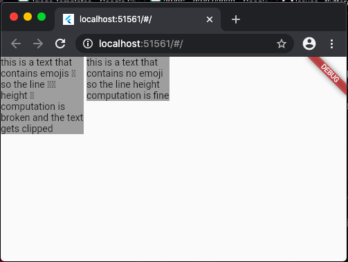 [web] Text with emojis or Chinese characters is clipped · Issue #40221 · flutter/flutter · GitHub