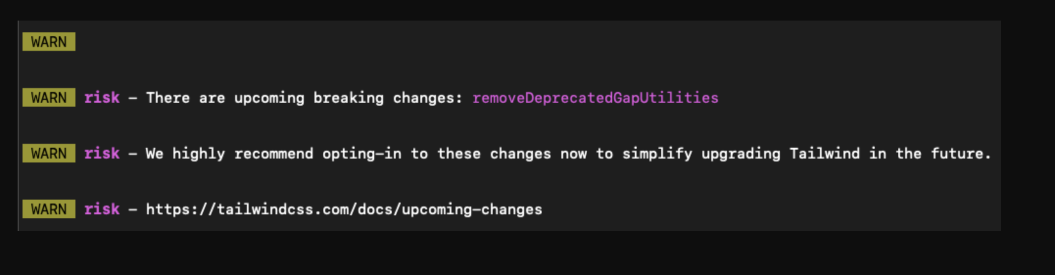 removeDeprecatedGapUtilities breaks output css build · Issue #2194 · tailwindlabs/tailwindcss ...