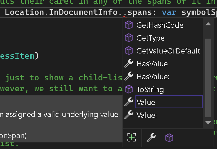 Completion in dotted property pattern incorrect for nullable value type properties · Issue ...