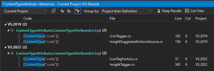 Investigate update FAR-like features to show hits in shared-projects, not the projects the ...