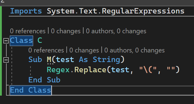 Fix the bug of escape code inside regex keep causing ide to crash ...