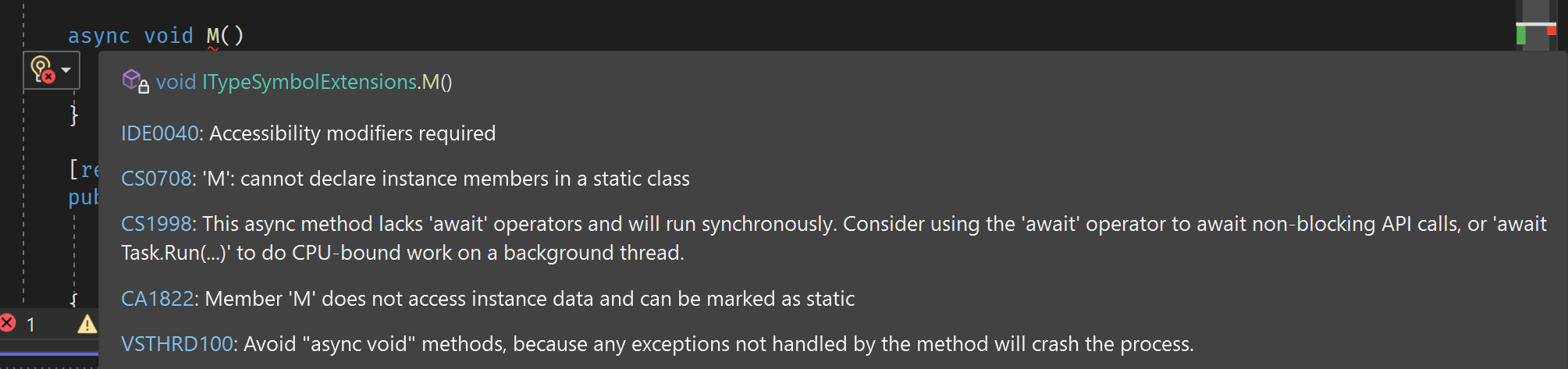 Fix and enable VSTHRD100 "Avoid async void methods" · Issue #38545 · dotnet/roslyn · GitHub