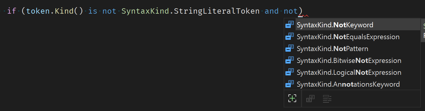 `not` not appearing after `and`/`or` in pattern. · Issue #61184 · dotnet/roslyn · GitHub