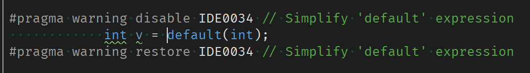 Suppressing IDE0034 does not work correctly · Issue #22506 · dotnet/roslyn · GitHub