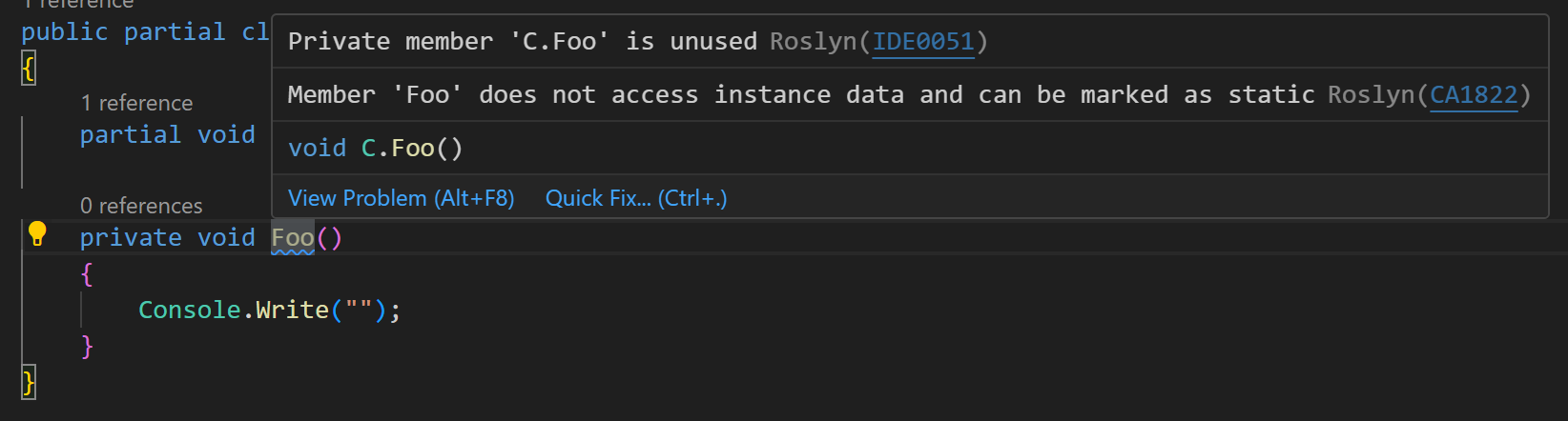 [BUG] Analyzers and code fixes not working in C# Dev Kit? · Issue #61 · microsoft/vscode ...