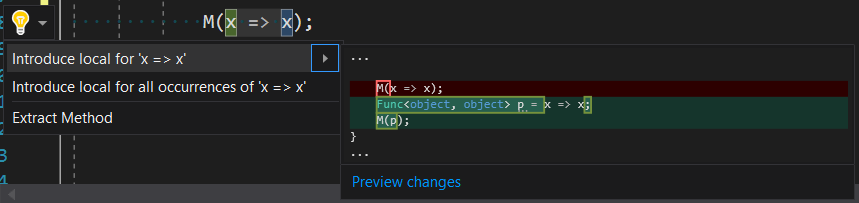 Refactoring Convert Lambda To Local Function · Issue 23310 · Dotnet 