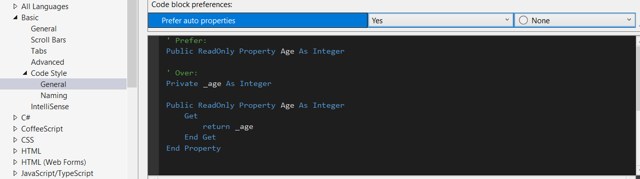 VB: IDE0032 "Use auto property" should consider accessibility of ...