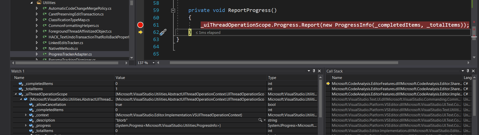 Editor CommandExecutionContext doesn't properly support progress. It is also not threadsafe ...