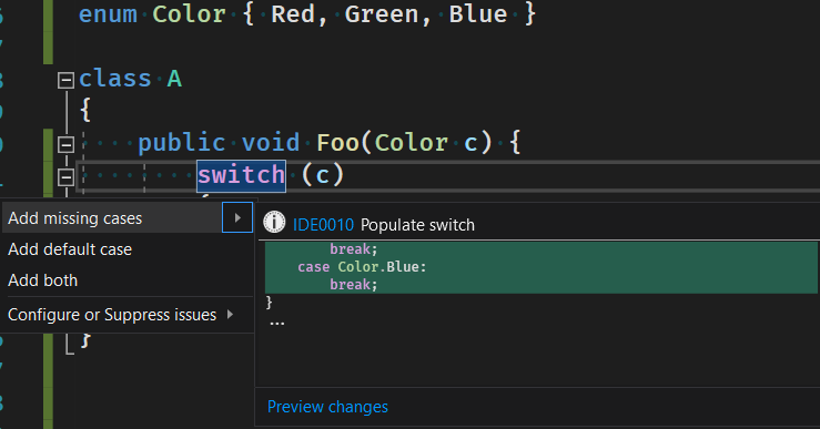 Provide an option to auto fill switch cases based on switch parameter ...