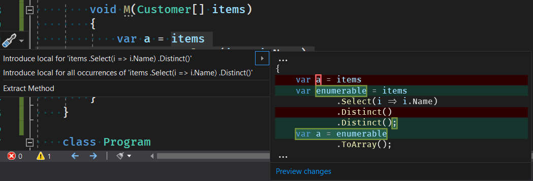 local introduce variable is very inconsistent · Issue #39806 · dotnet/roslyn · GitHub