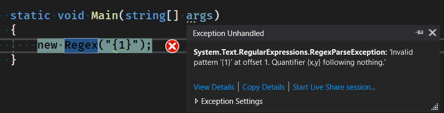 Regex Triggers An Error In Highlighting · Issue 41425 · Dotnet