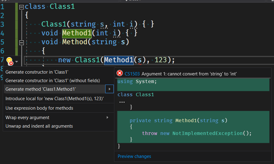 Generate Constructor Fix Is Offered Instead Of Only Generate Method · Issue 11778 · Dotnet