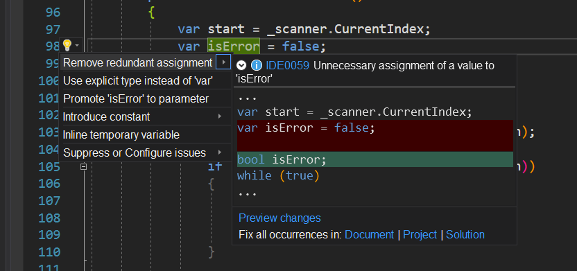 Vs False Positives · Issue 45017 · Dotnetroslyn · Github