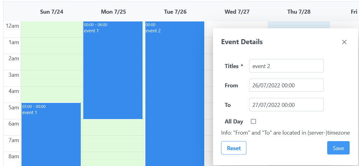 Schedule: displayEventEnd does not work on 24h event · Issue #9041 · primefaces/primefaces · GitHub