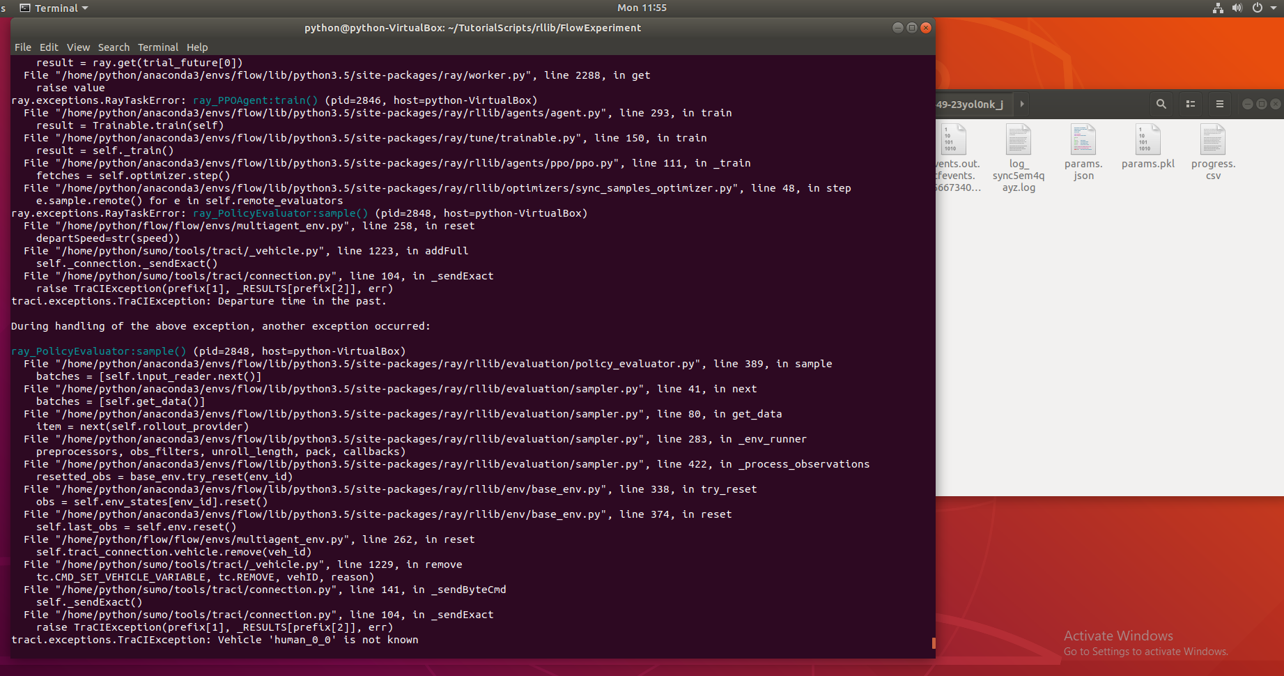 Rllib-Multiagent error: TraCIException · Issue #702 · flow-project/flow · GitHub