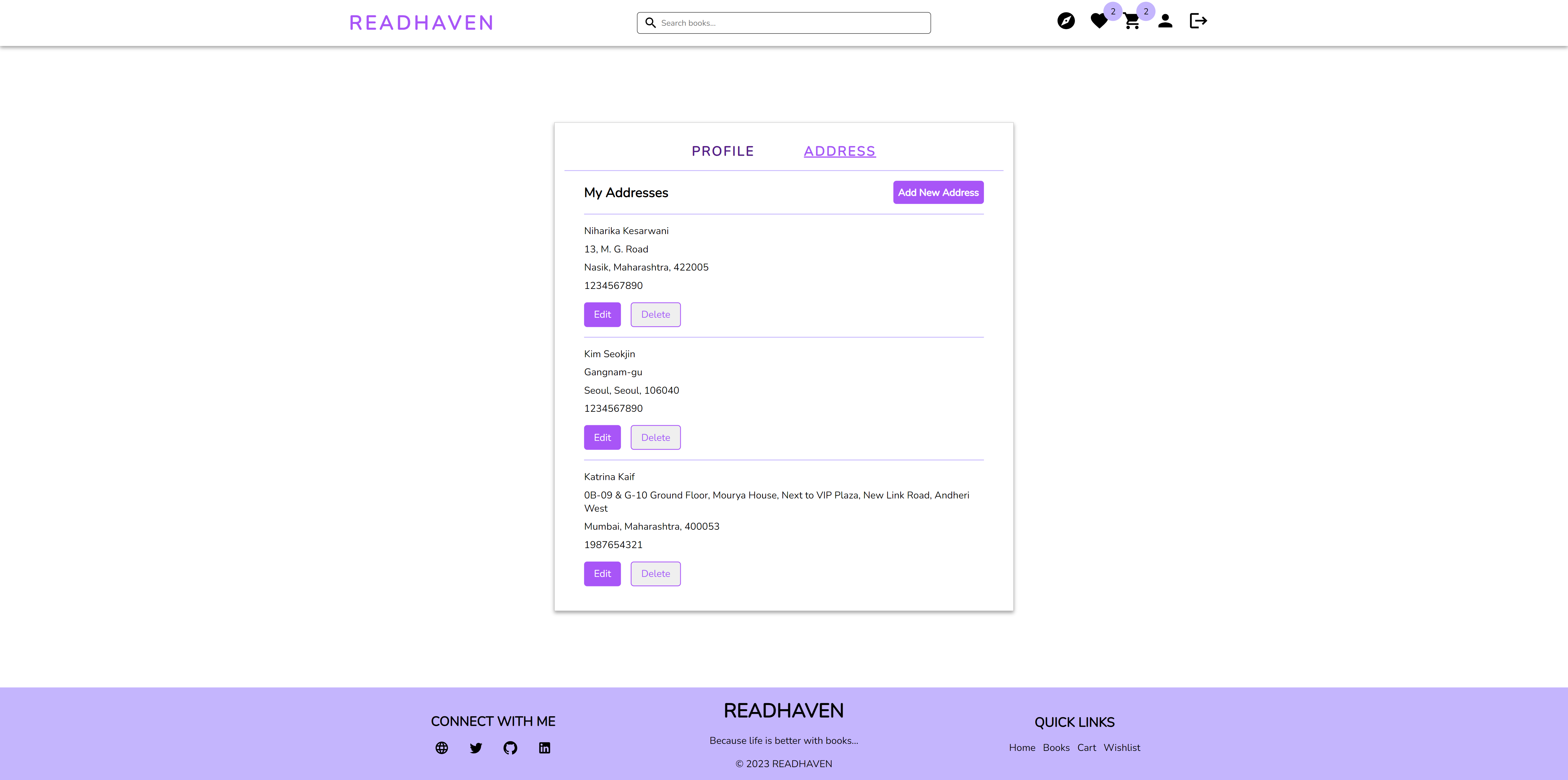 GitHub - niharika-kesarwani/readhaven: Readhaven is a books e-commerce website for all the book ...