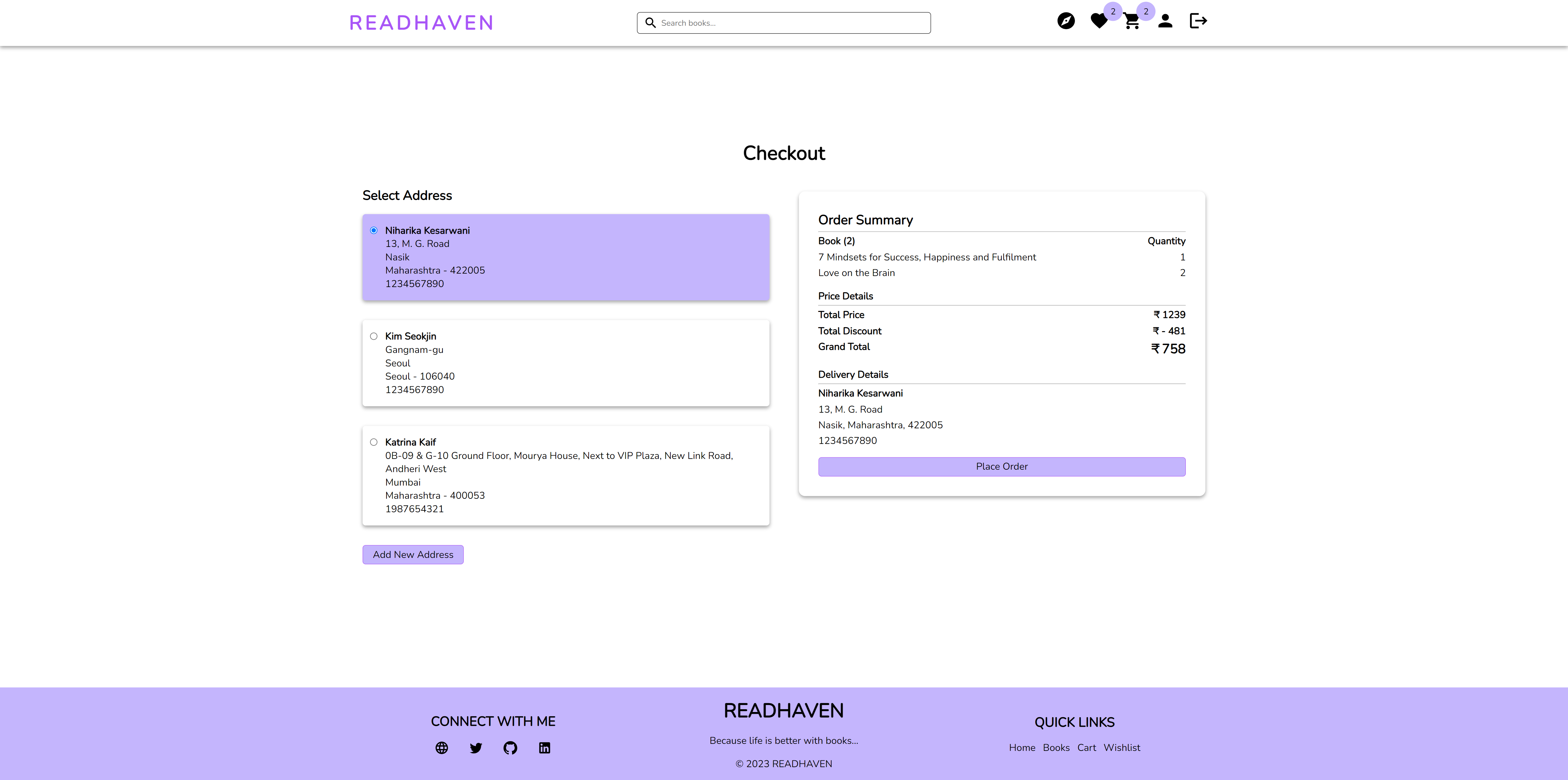 GitHub - niharika-kesarwani/readhaven: Readhaven is a books e-commerce website for all the book ...