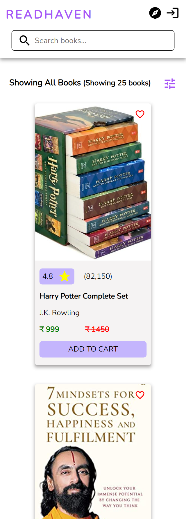 GitHub - niharika-kesarwani/readhaven: Readhaven is a books e-commerce website for all the book ...