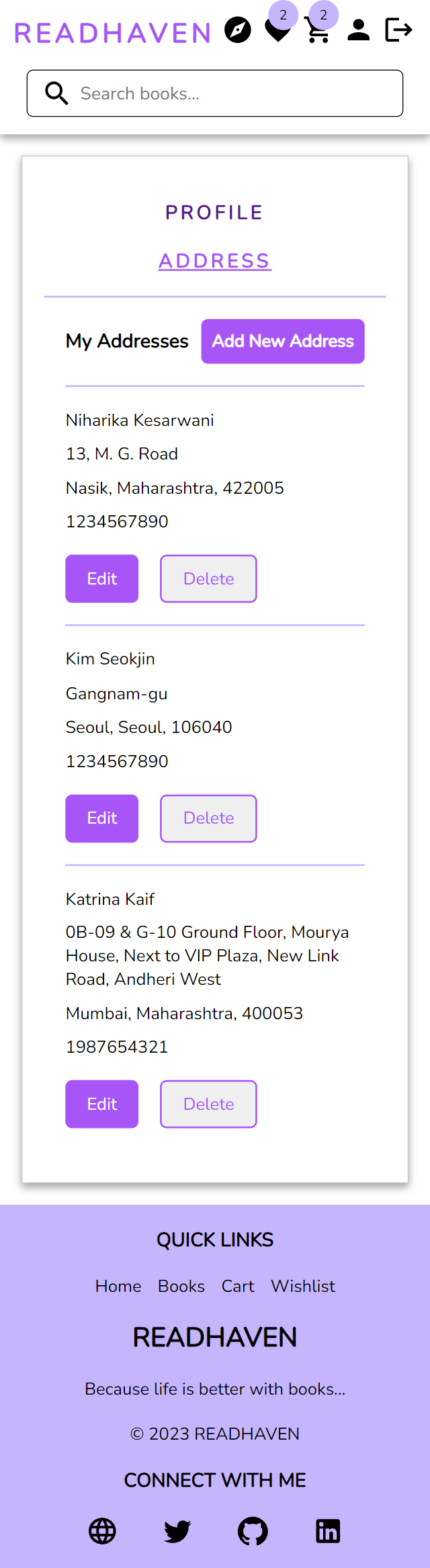 GitHub - niharika-kesarwani/readhaven: Readhaven is a books e-commerce website for all the book ...