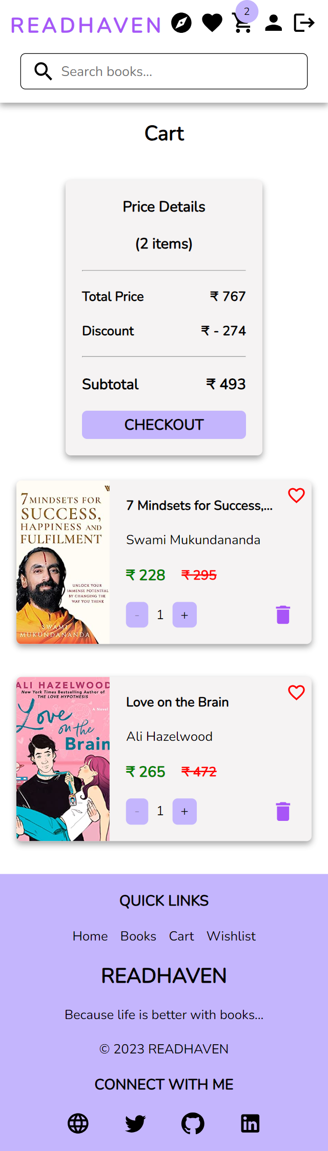 GitHub - niharika-kesarwani/readhaven: Readhaven is a books e-commerce website for all the book ...