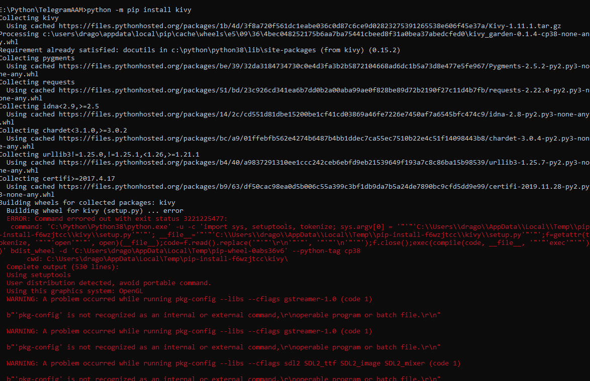 kivy install error · Issue #6640 · kivy/kivy · GitHub