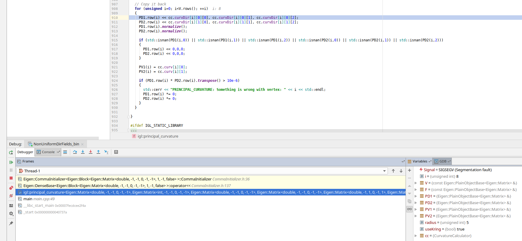 Possible segmentation fault in principal_curvature · Issue #1024 · libigl/libigl · GitHub