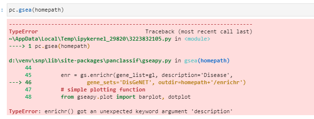 enrichr() got an unexpected keyword argument 'description' · Issue #1 ...
