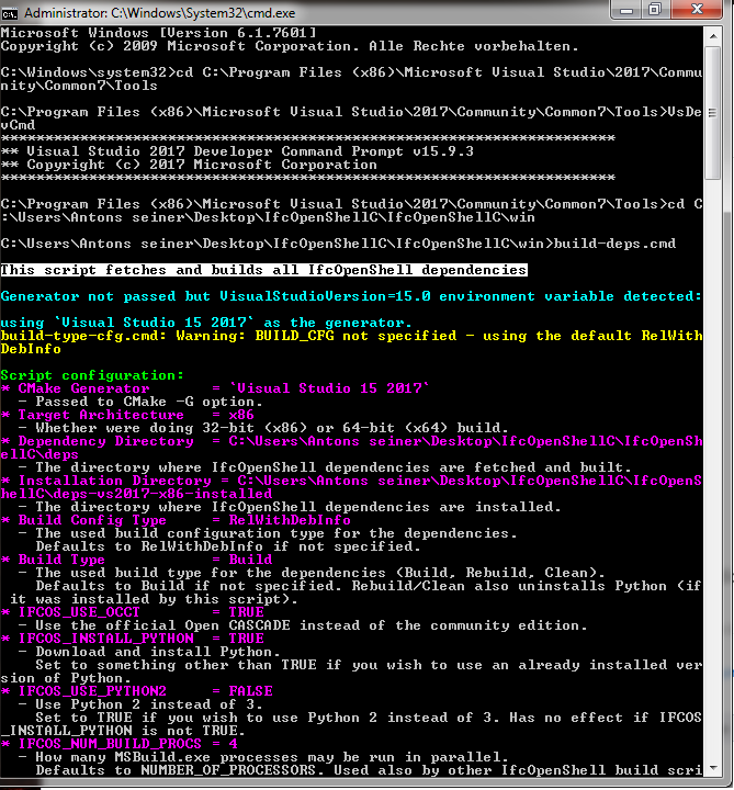Building IfcOpenShell on Windows: SyntaxError occurs by using build-deps.cmd · Issue #515 ...