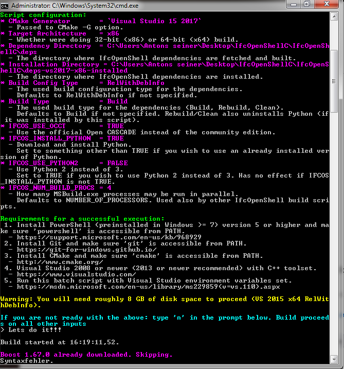 Building IfcOpenShell on Windows: SyntaxError occurs by using build-deps.cmd · Issue #515 ...