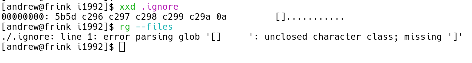 Parse errors in .gitignore do not sanitize some terminal escape sequences before printing to ...