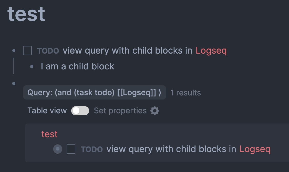 Child blocks not appearing in query results · Issue #3677 · logseq/logseq · GitHub