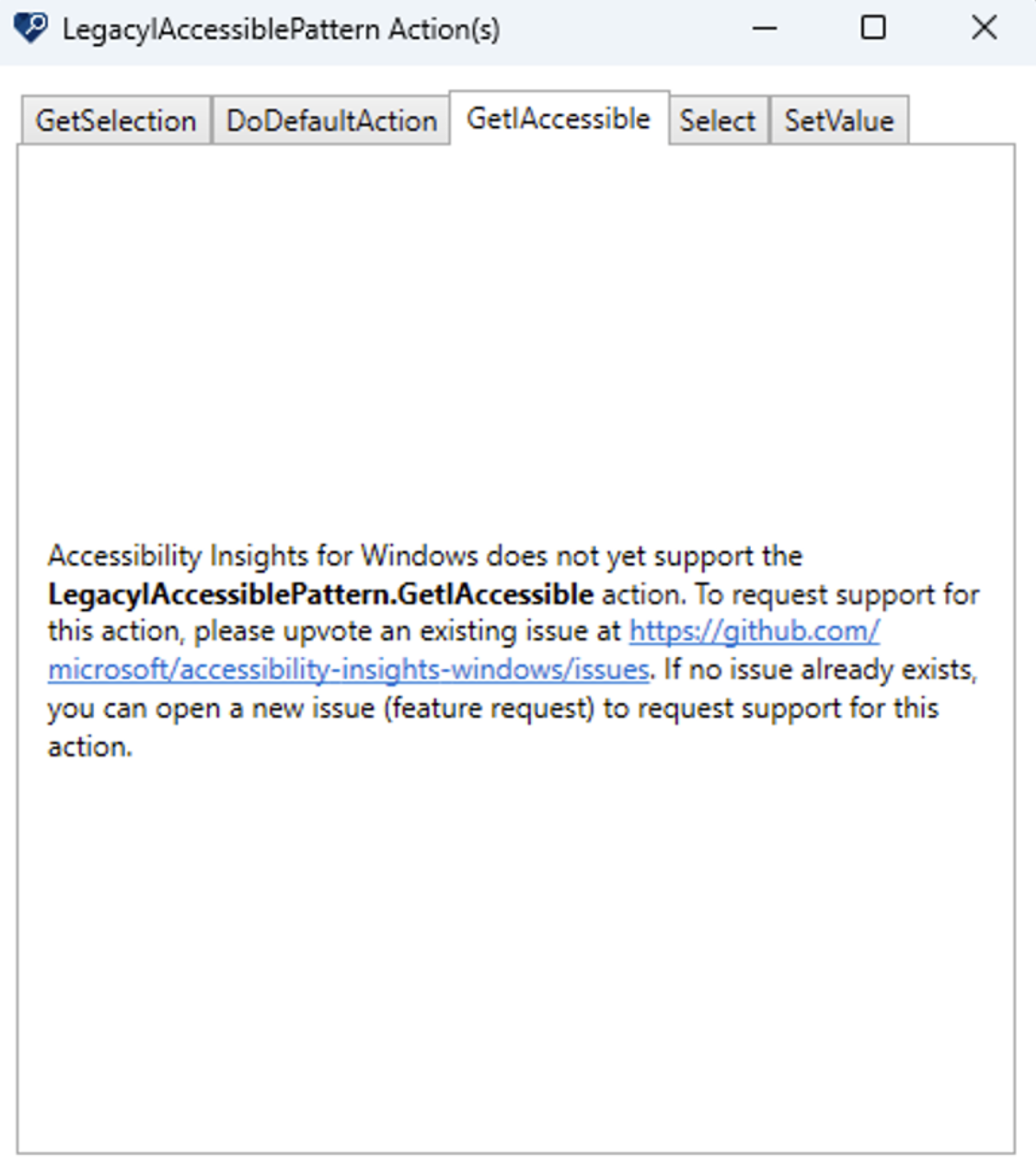 Bug Suggestion For Requesting Support For Unsupported Actions · Issue 1420 · Microsoft