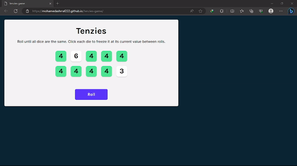 GitHub - mohamedashrraf222/tenzies-game