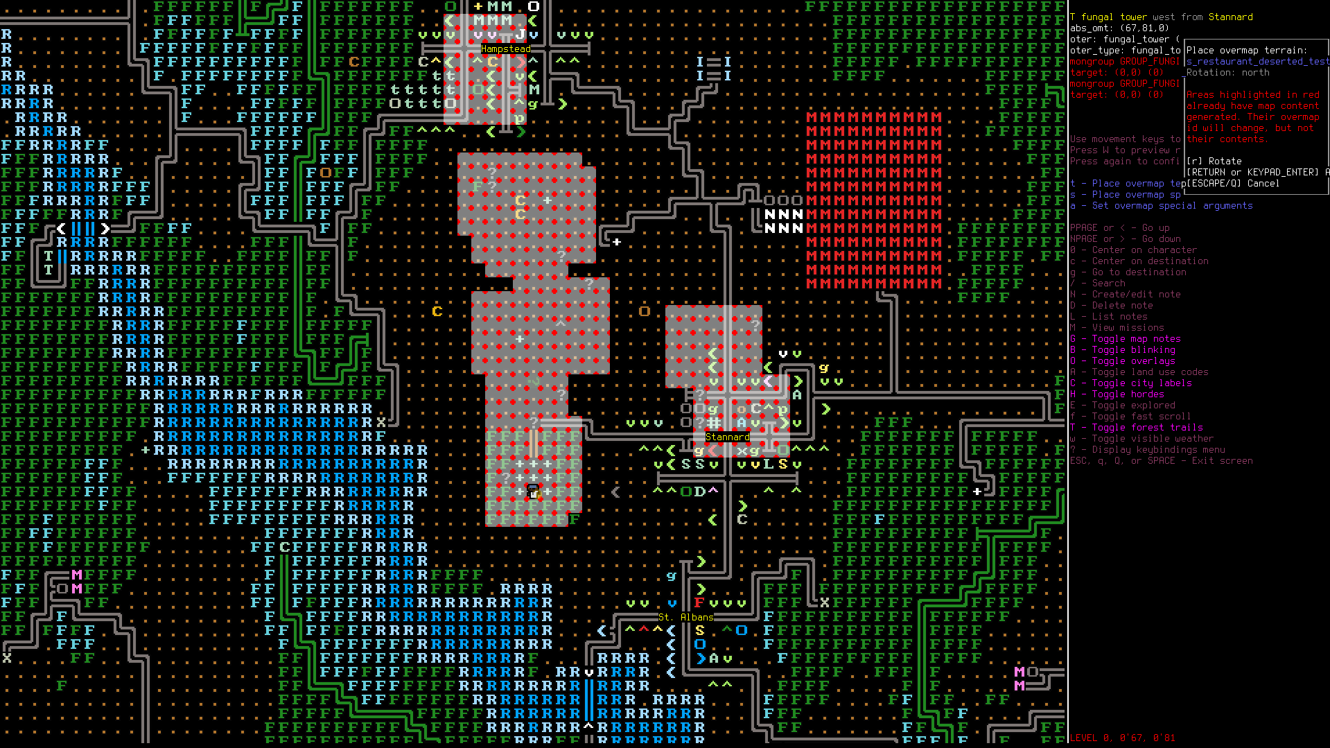 Overmap tiles flash different color than debug menu states. · Issue ...