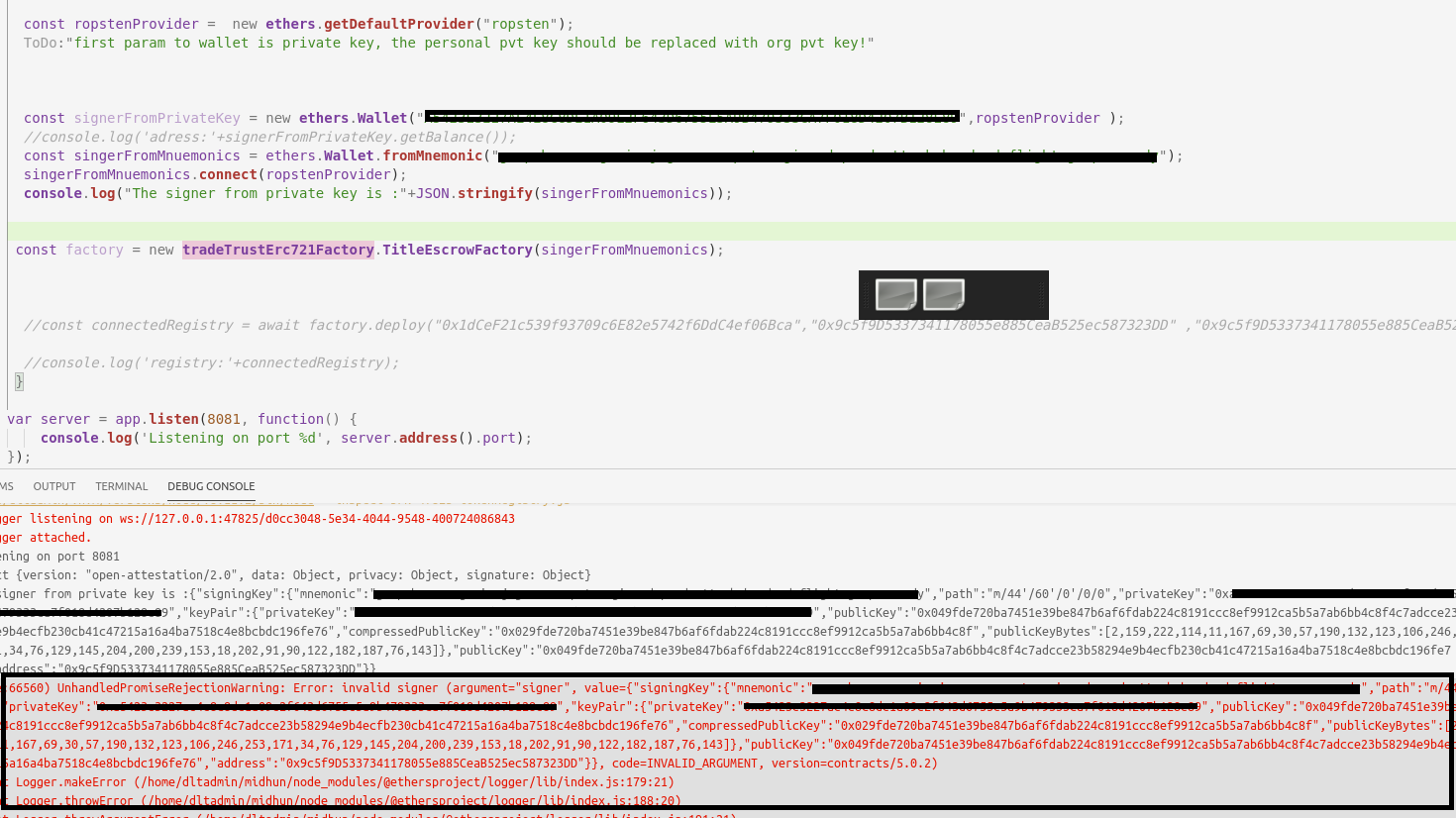 Invalid Signer Error for the one created using Wallet method in Ethers · Issue #11 · Open ...