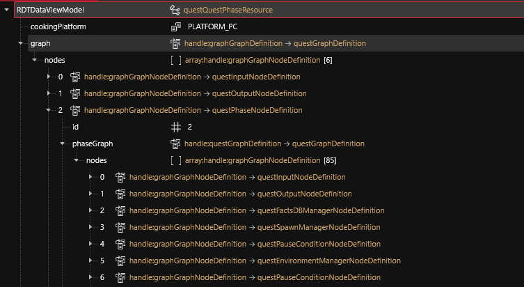 Premature termination of questphase parsing (root.graph missing significant amount of nodes ...
