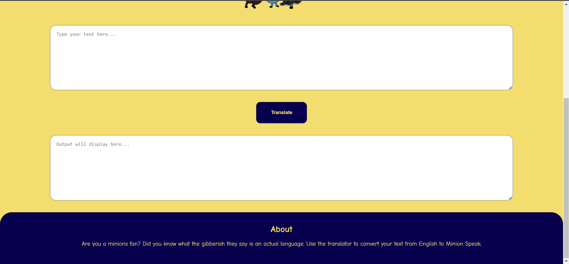 GitHub - chinmayb14/markSix-MinionTranslatorApp: It's a translation app ...