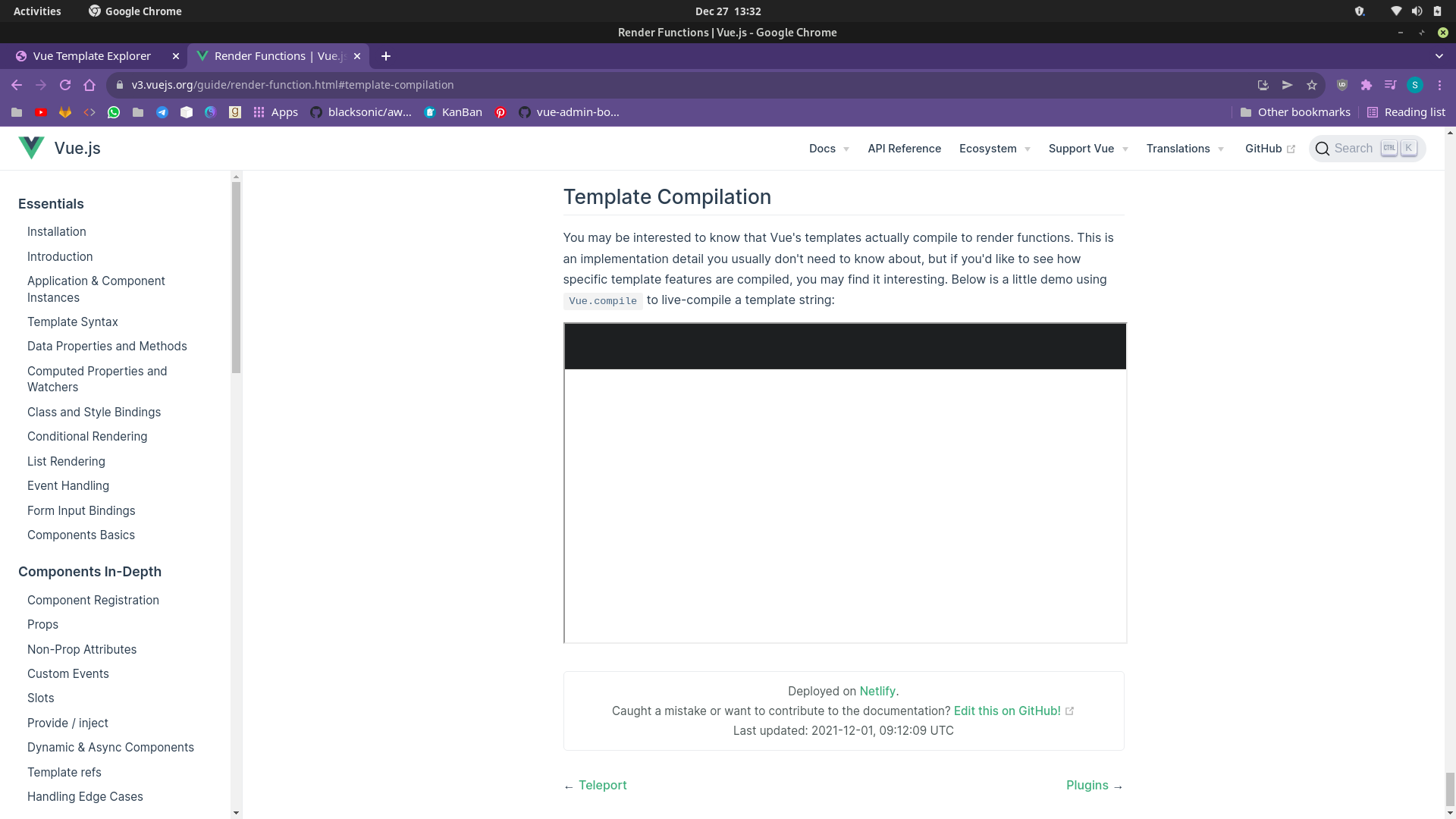 vue next template explorer examples broken in the docs · Issue #1400 · vuejs/docs · GitHub