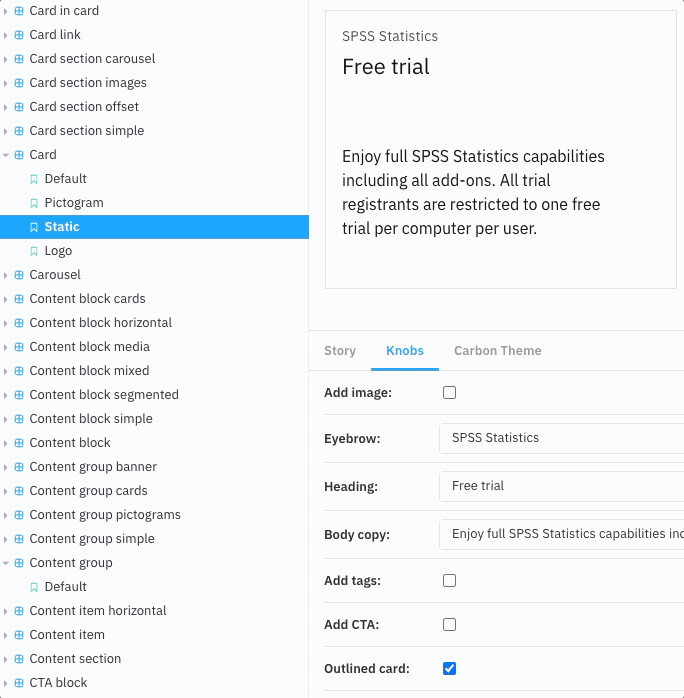 [Card group with static]: Update Storybook preview to include "Add CTA Link" boolean · Issue ...