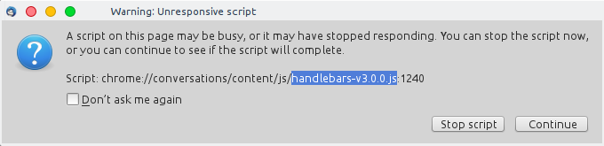 slow script warning with handlebars · Issue #1009 · thunderbird ...